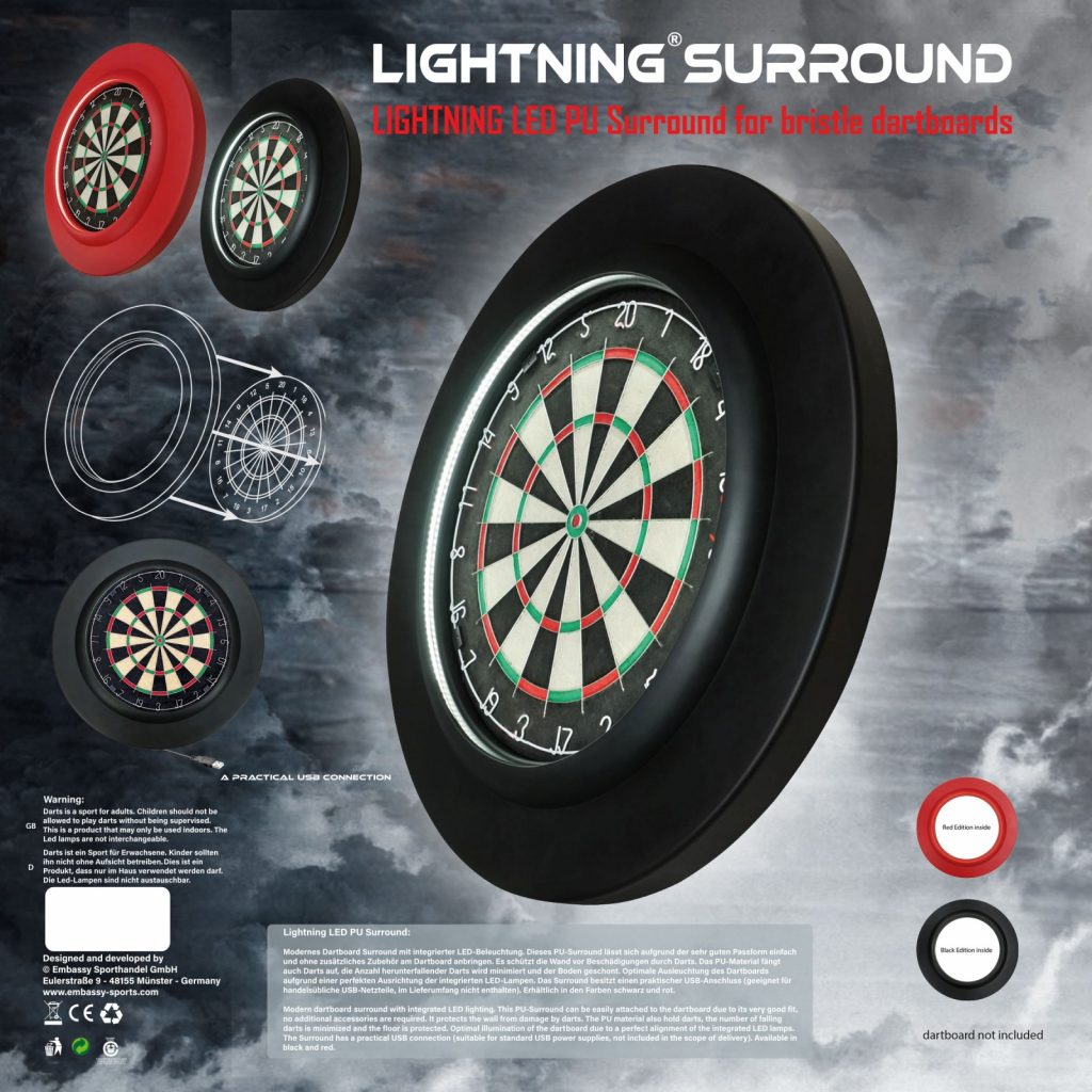 Bull’s LED PU Dartboard Surround Lighting System – Total Darts