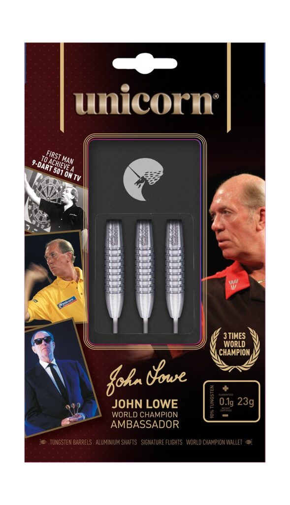 Unicorn World Champion Ambassador John Lowe 90% Tungsten 21g Darts Set ...